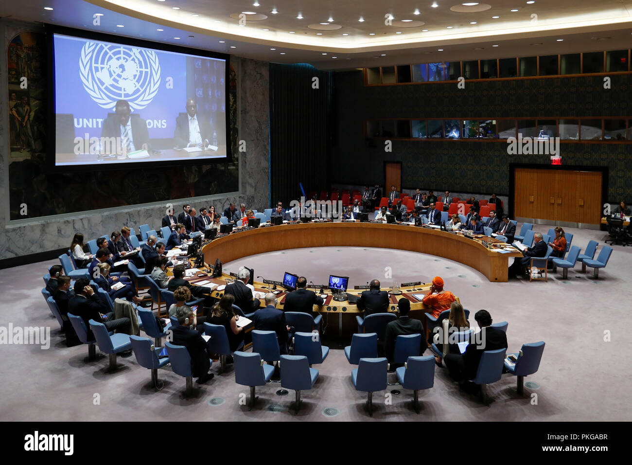 United nations meeting in progress hi-res stock photography and images ...