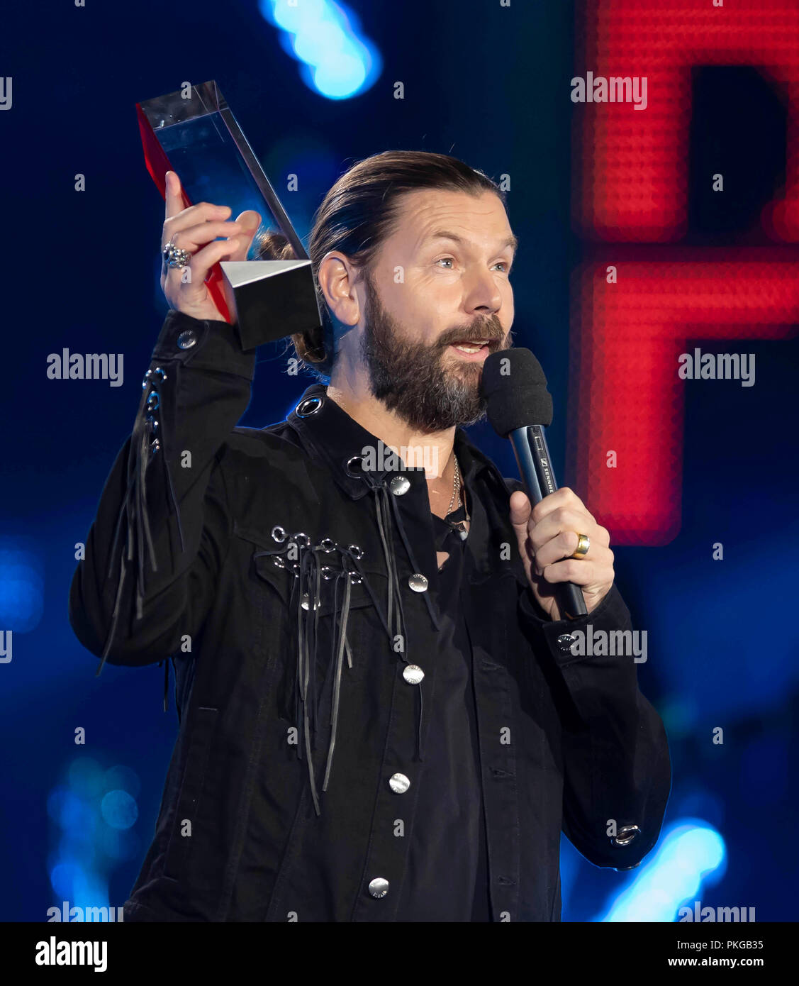 13 September 2018, Baden-Wuerttemberg, Baden-Baden: Irish singer Rea Garvey is awarded the ...