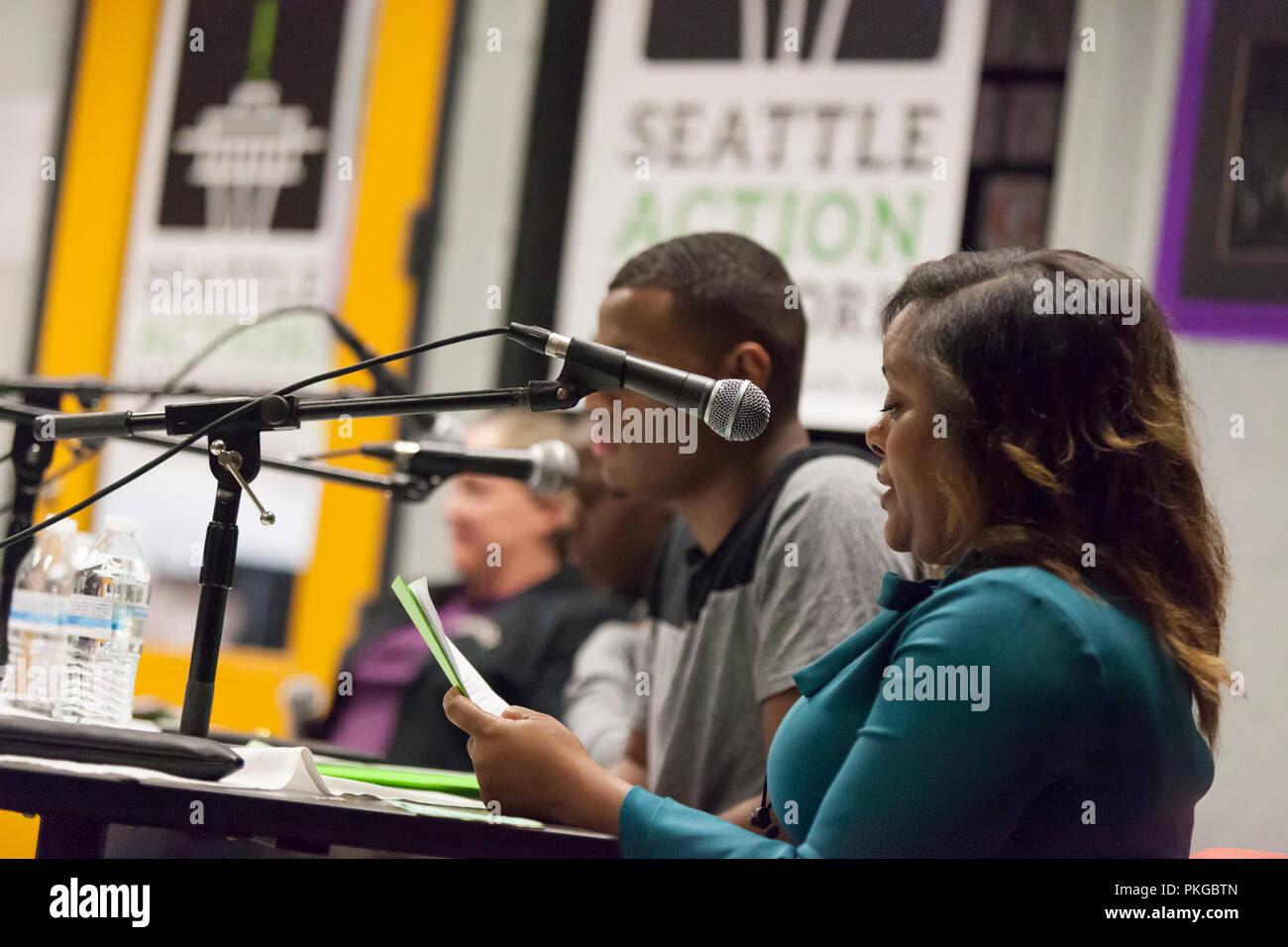 Washington, USA. 12th Sep 2018. Sadiqa Sakin, a candidate for Seattle ...