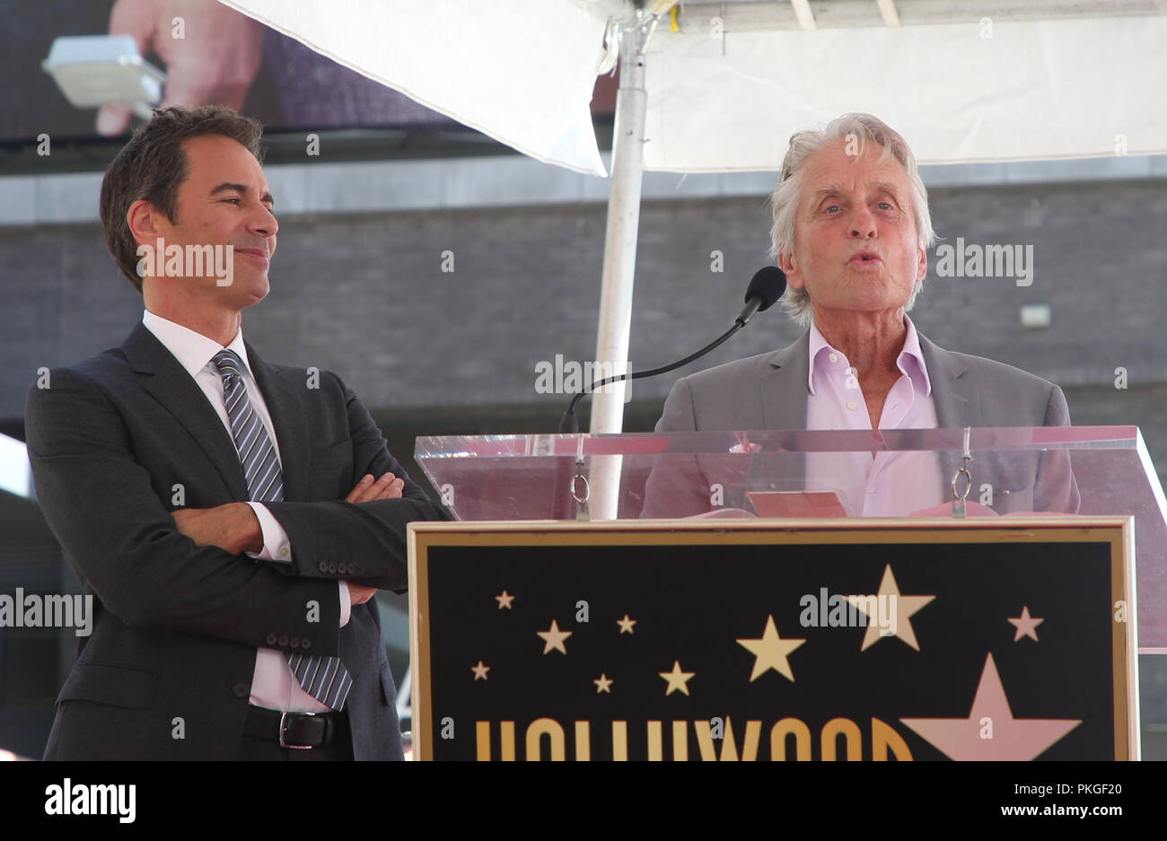 Los Angeles, Ca, USA. 13th Sep, 2018. Eric McCormack, Michael Douglas ...