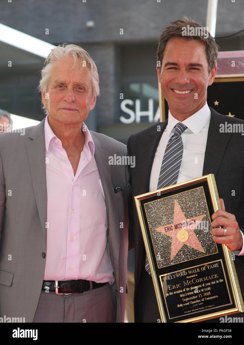 Los Angeles, Ca, USA. 13th Sep, 2018. Eric McCormack, Michael Douglas ...