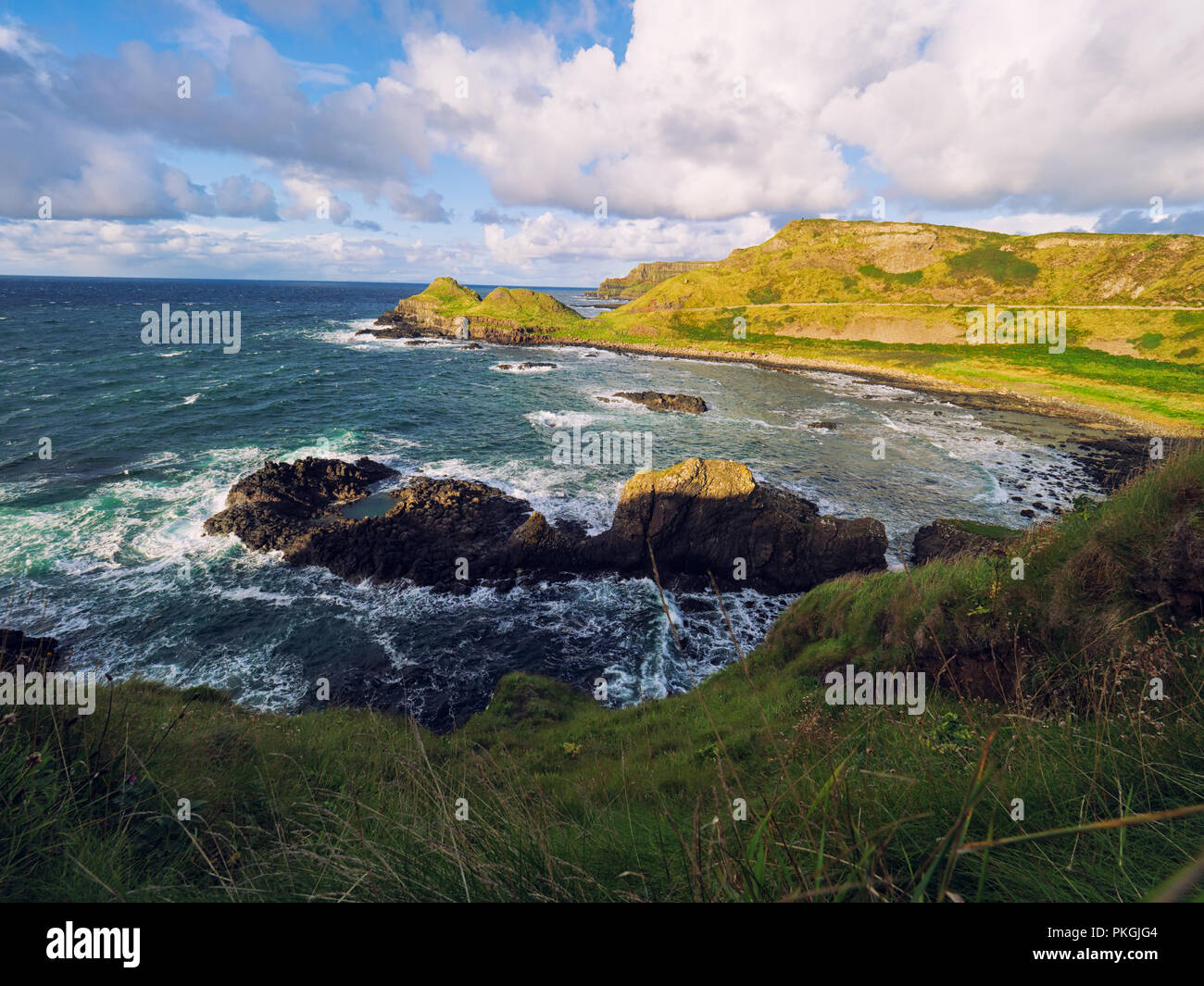 sunshine countryside in giant causeway,Northern Ireland Stock Photo - Alamy