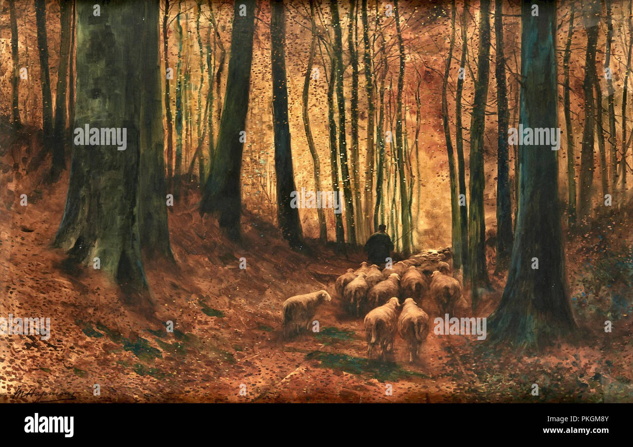 Hagemans Maurice - Het Hoeden Van De Kudde Schapen Stock Photo - Alamy