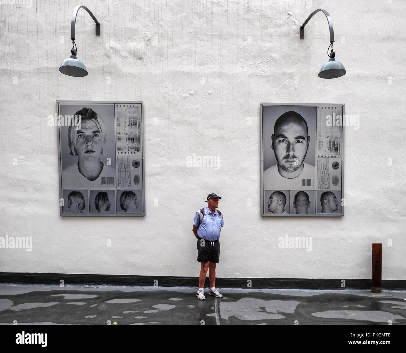 Berlin,Mitte,Torstrasse 109. Open-air gallery with exhibition of large ...