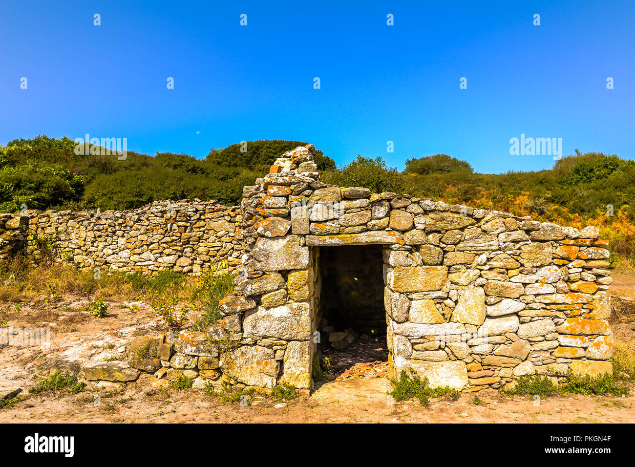 The small island off the Galician coast - Spain Stock Photo - Alamy