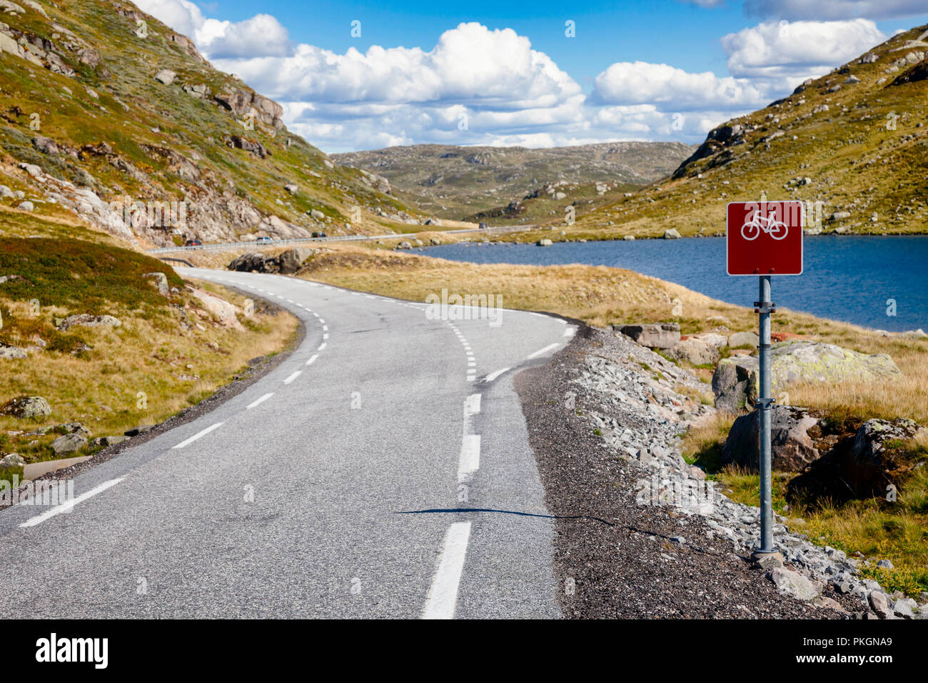 Norwegian cycling route sign hi-res stock photography and images - Alamy