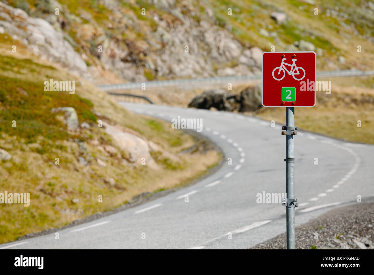 Norwegian cycling route sign hi-res stock photography and images - Alamy