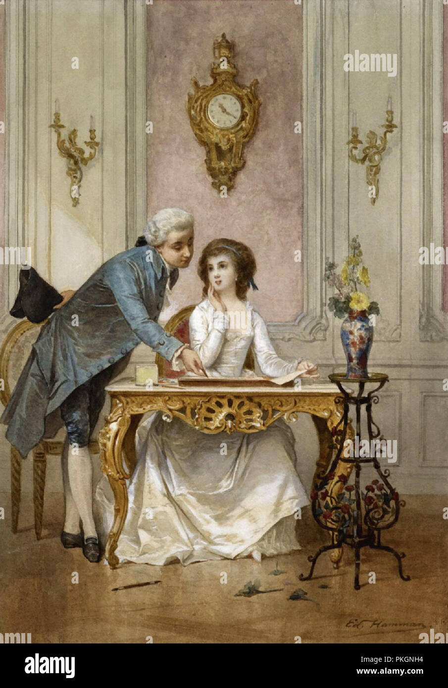 Hamman Edouard Jean Conrad - Drawing Class Stock Photo - Alamy