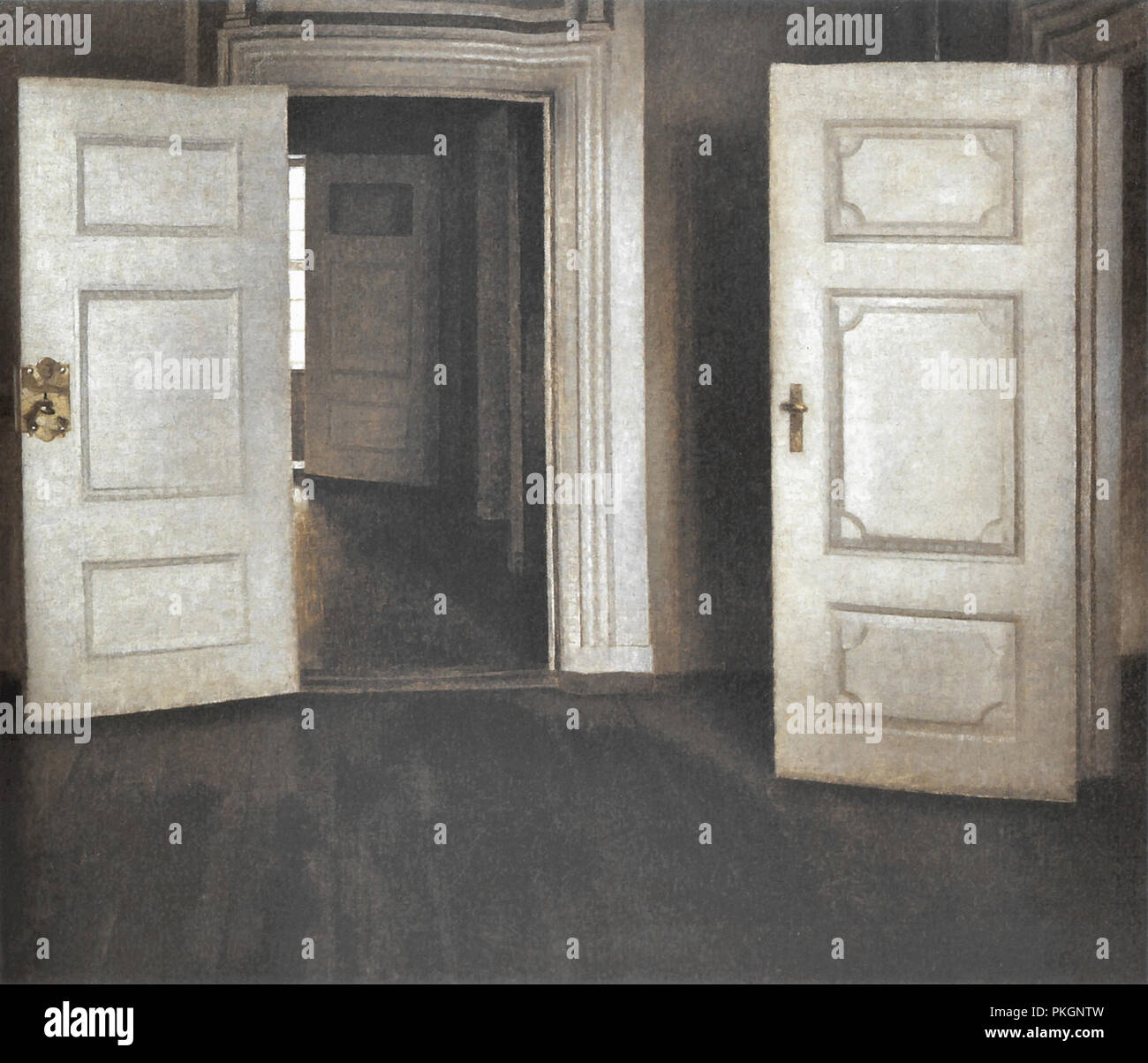 Hammershoi Vilhelm - White Doors Strandgade 30 (Open Doors Stock Photo ...