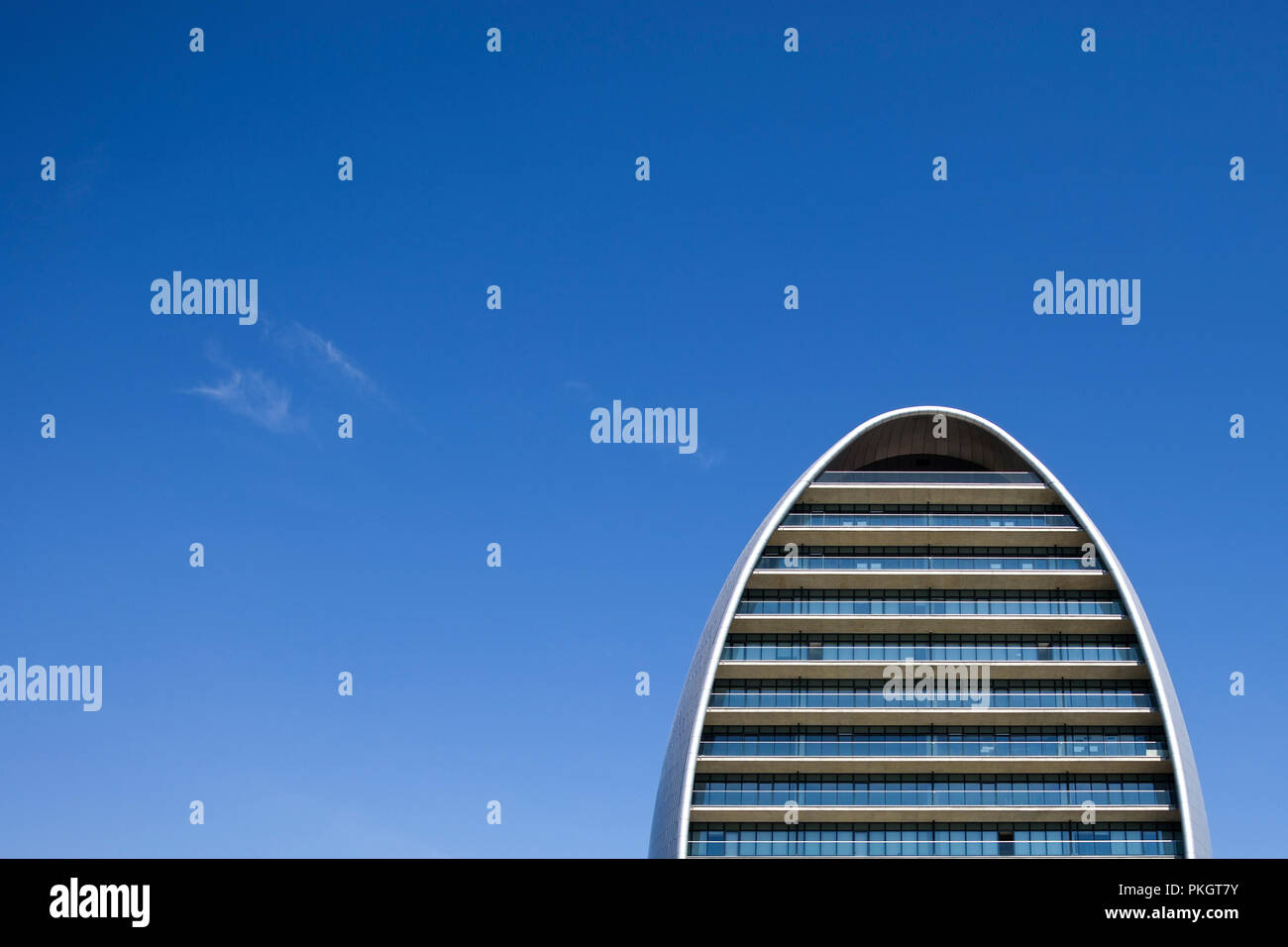 LIMASSOL, CYPRUS - MARCH 11, 2018: Detail of The Oval building in ...