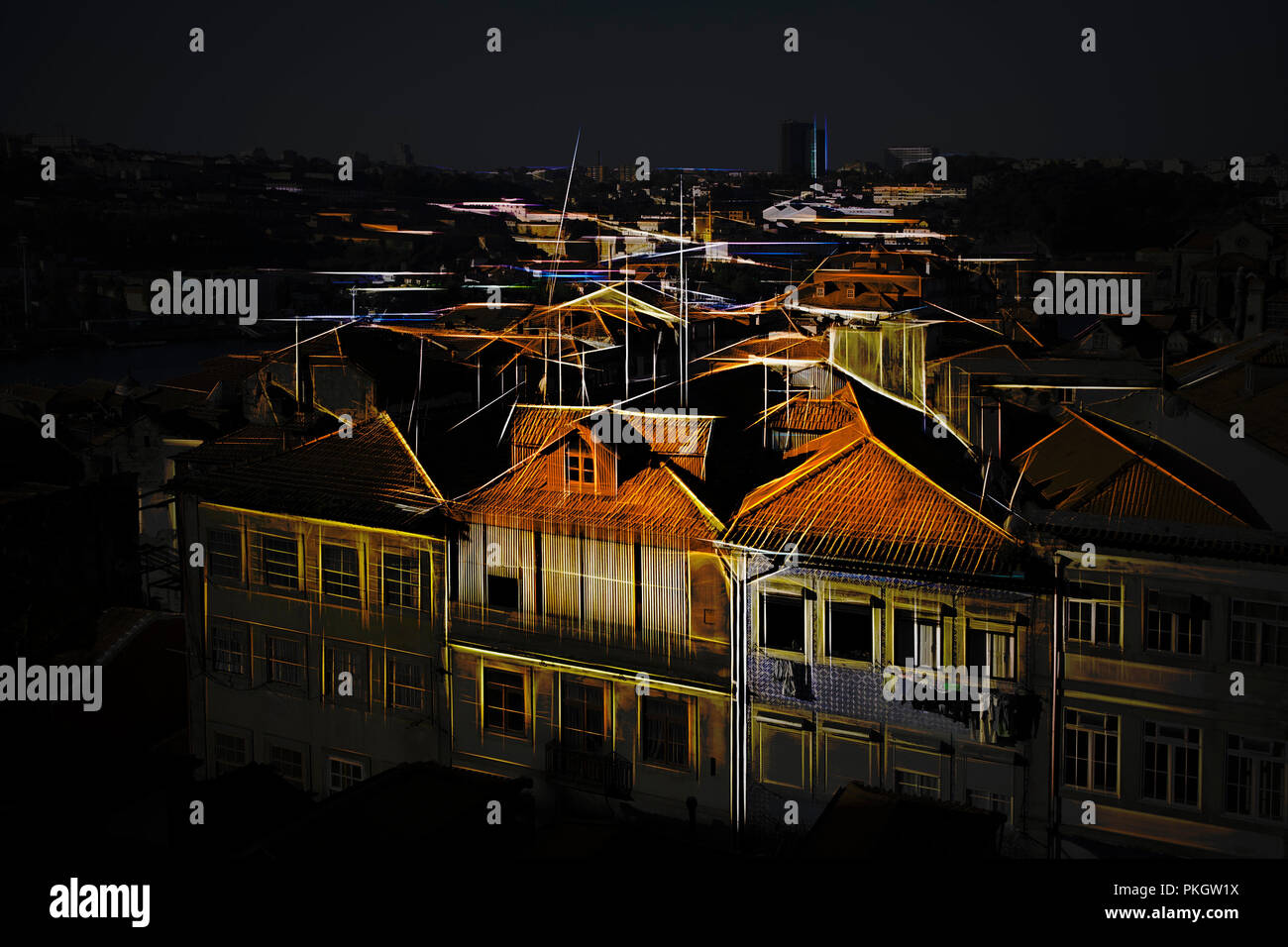 Porto historic center. Unesco world heritage. Digital work Stock Photo ...