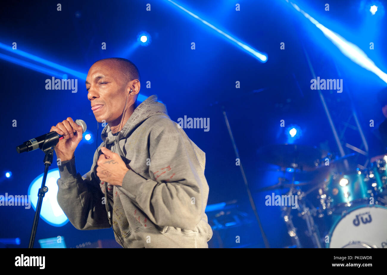 English producer and vocalist Tricky performing at the Radio 1 Sessies ...