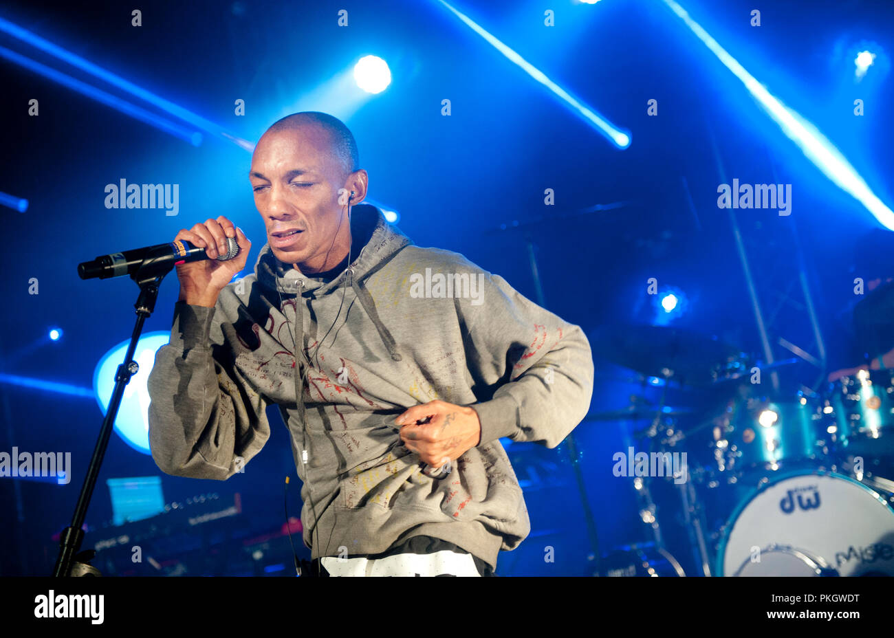 English producer and vocalist Tricky performing at the Radio 1 Sessies ...