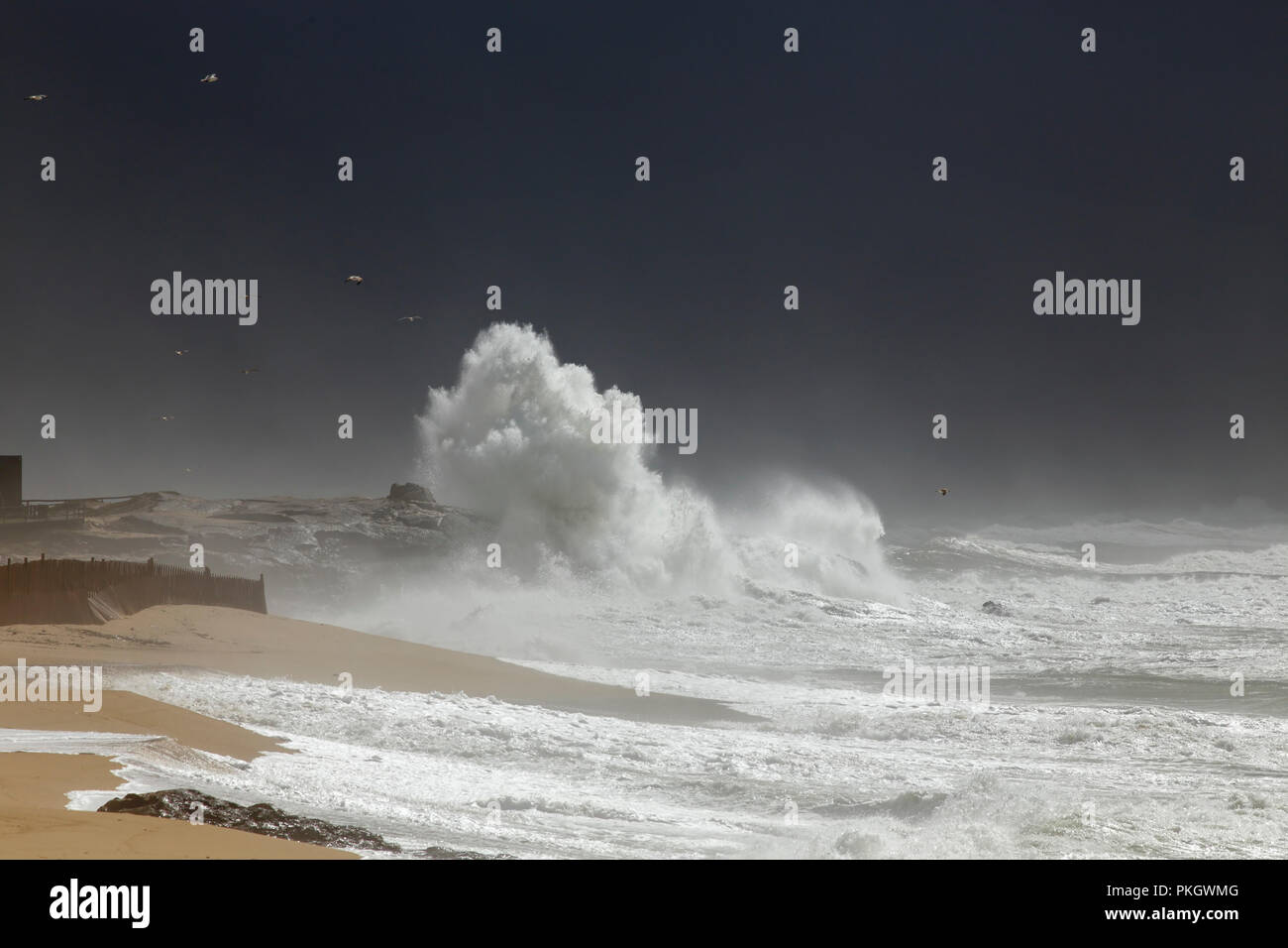 Atlantic Ocean storm. Northern portuguese coast during a heavy stormy ...