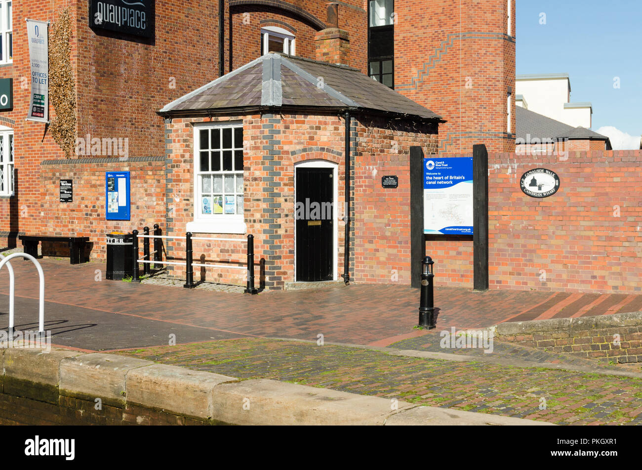 Old Toll House on the canal at Cambrian Wharf in Birmingham city centre ...