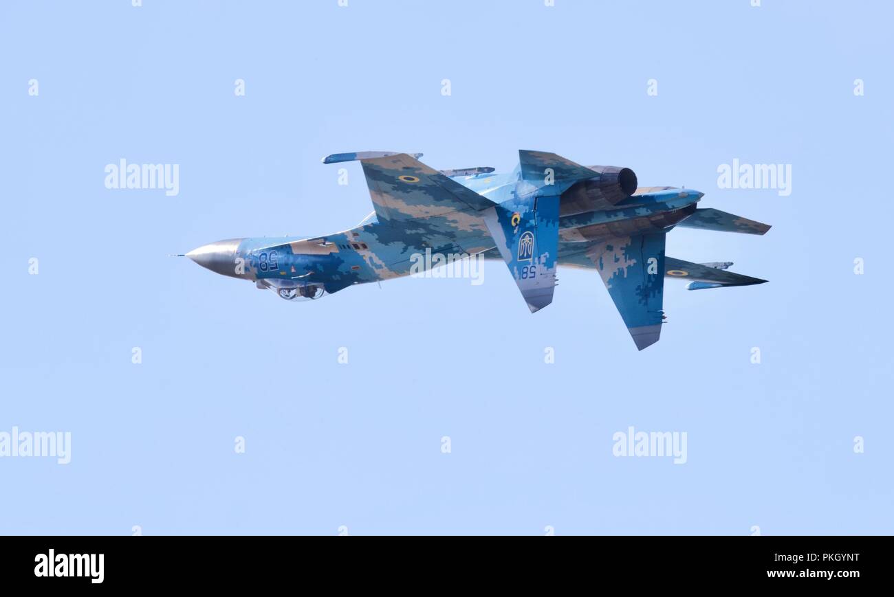 Ukrainian Air Force - Sukhoi Su-27 fighter jet codenamed 'Flanker' by ...