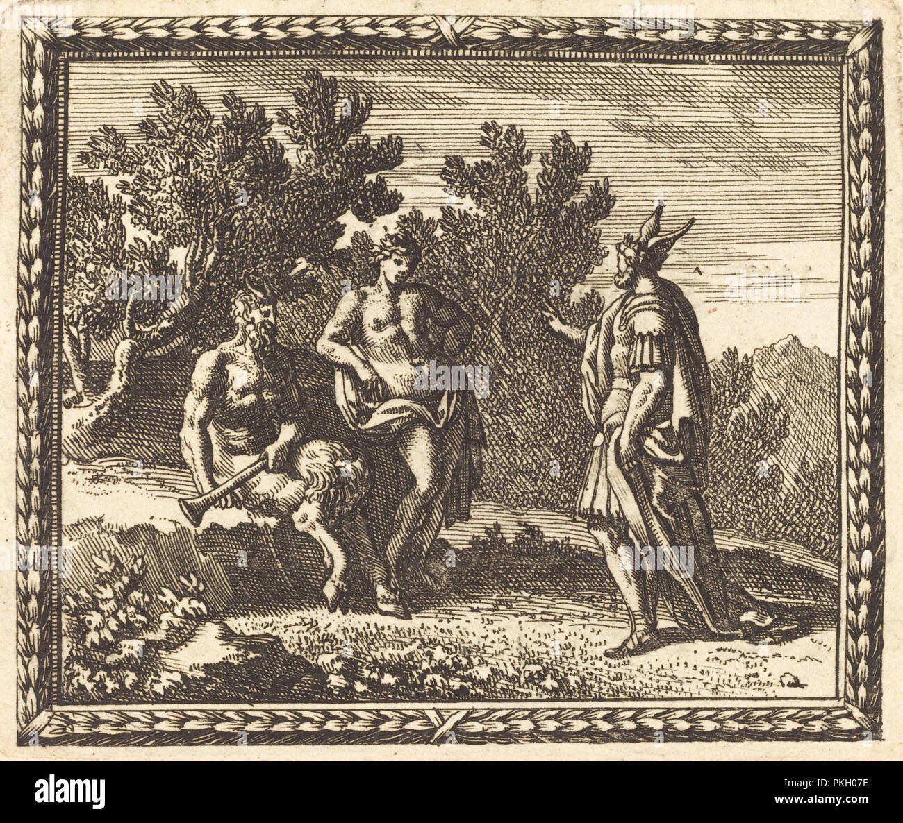 Midas with Apollo and Pan. Dated: published 1676. Dimensions: plate: 7. ...