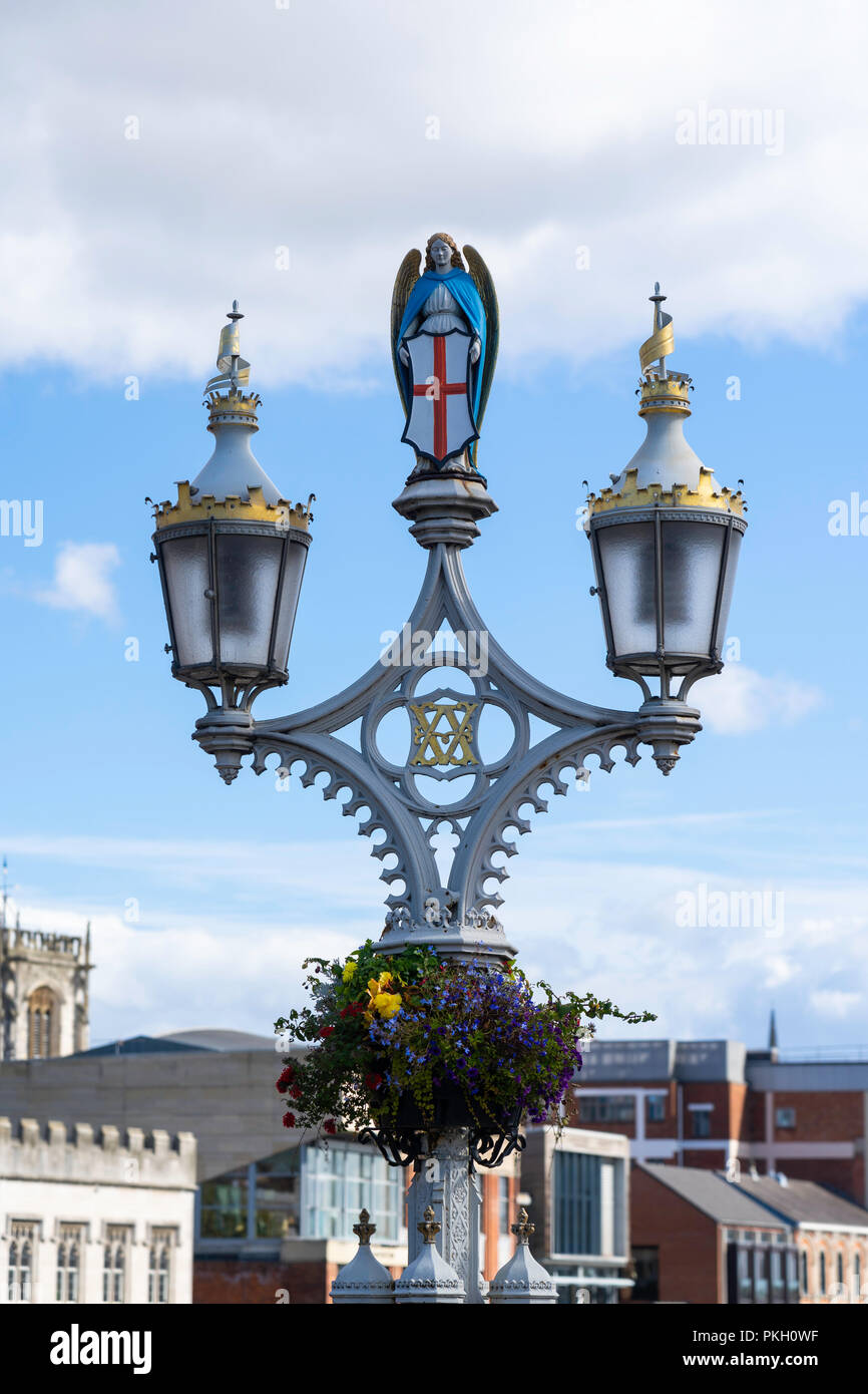 Decorative cast iron lamp post on Lendal Bridge, York, North Yorkshire ...