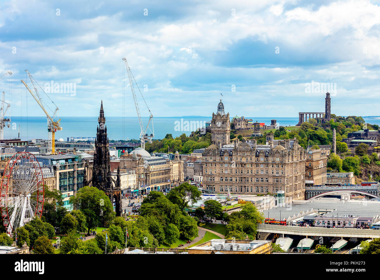 Edinburgh cityscape urban building skyline aerial view from Edinburgh ...