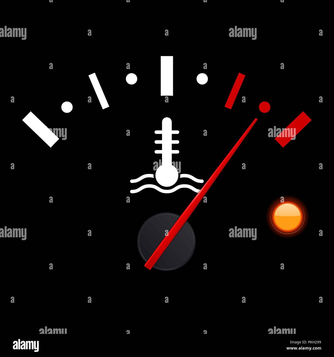 Temperature car gauge scale on black background. High temperature Stock ...