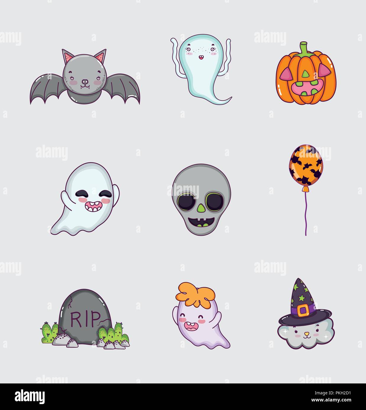 Set of halloween cartoons Stock Vector Image & Art - Alamy
