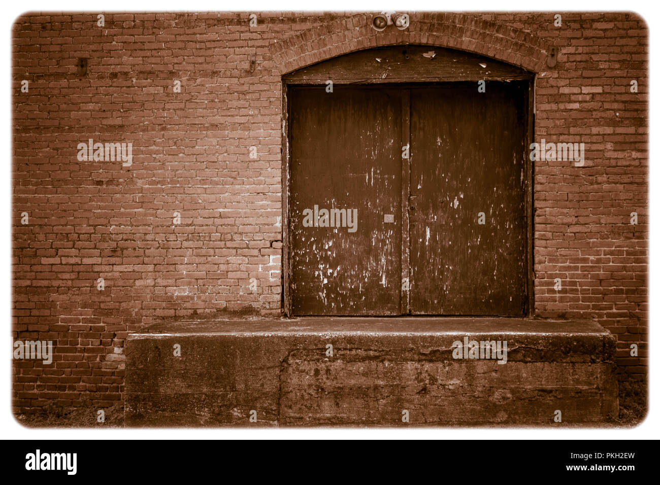 Antique Wooden Door and Brick Wall Stock Photo - Alamy
