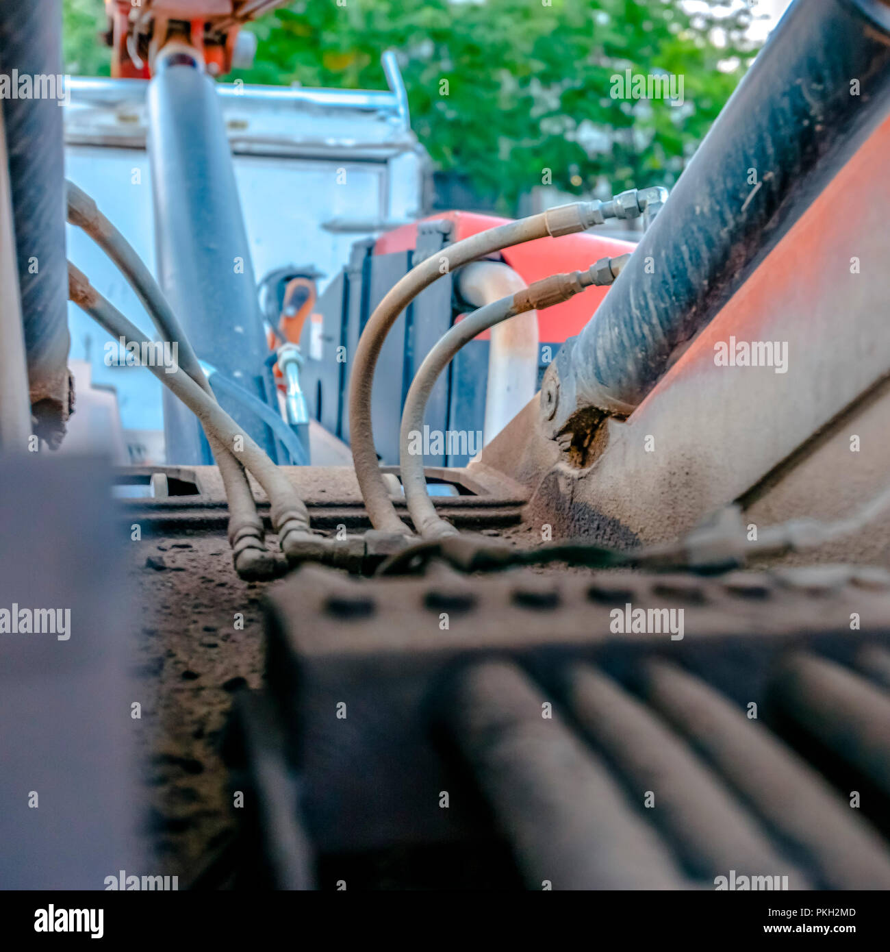 Electrical components of a tractor close up square Stock Photo - Alamy