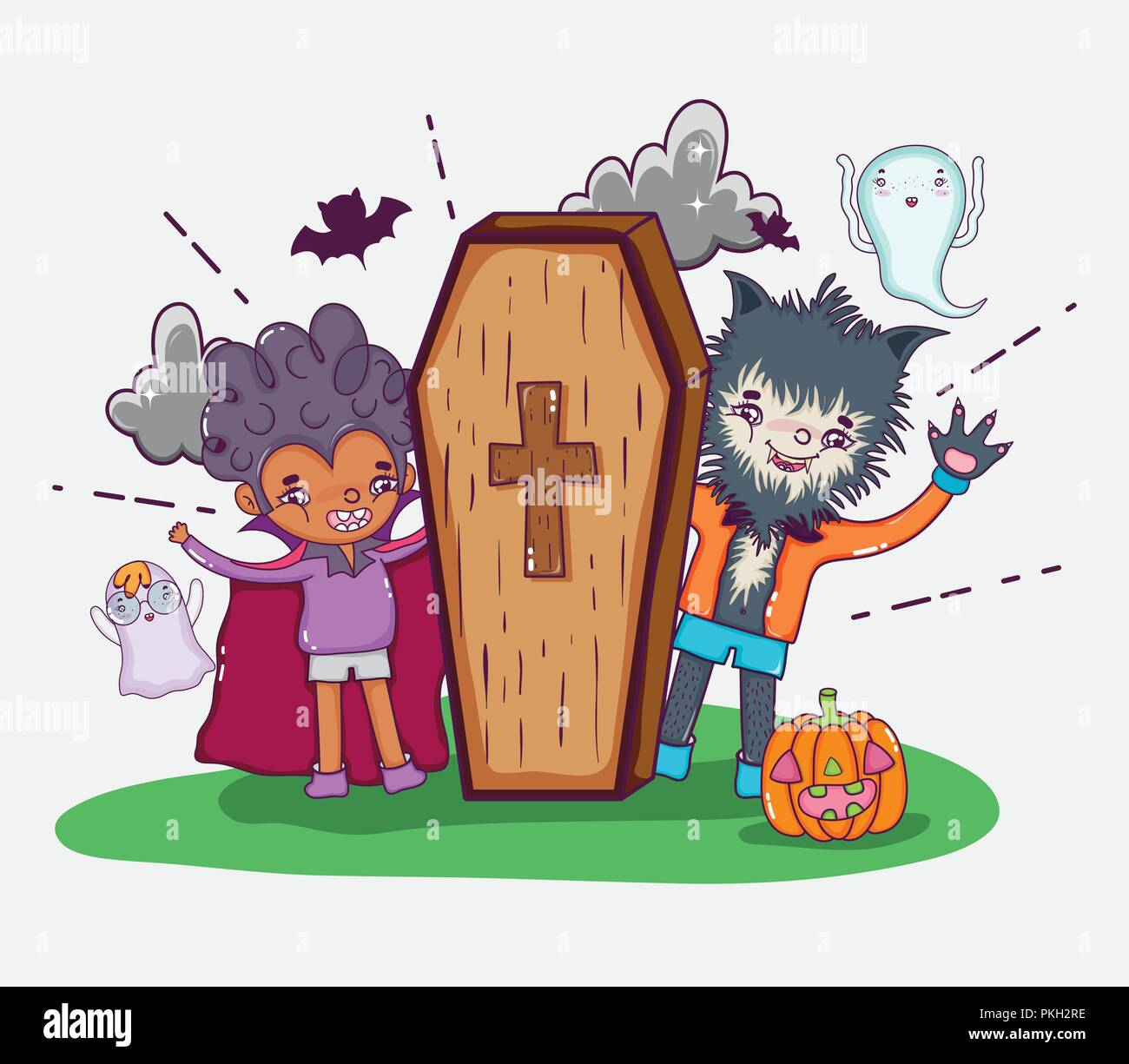 Halloween and kids cartoons Stock Vector Image & Art - Alamy