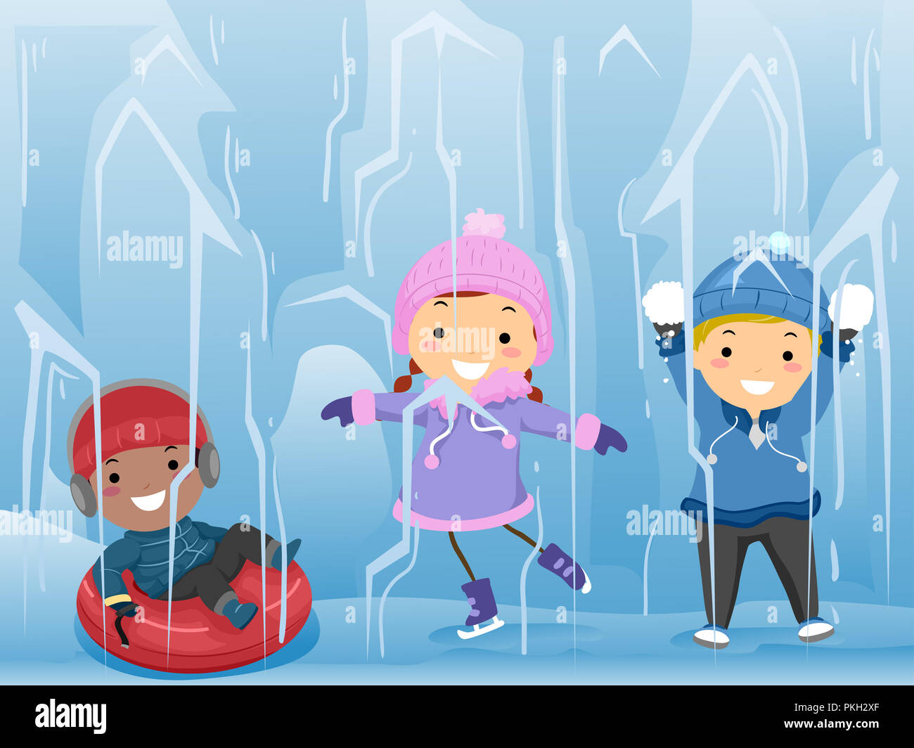 Kids Ice Skating Clipart