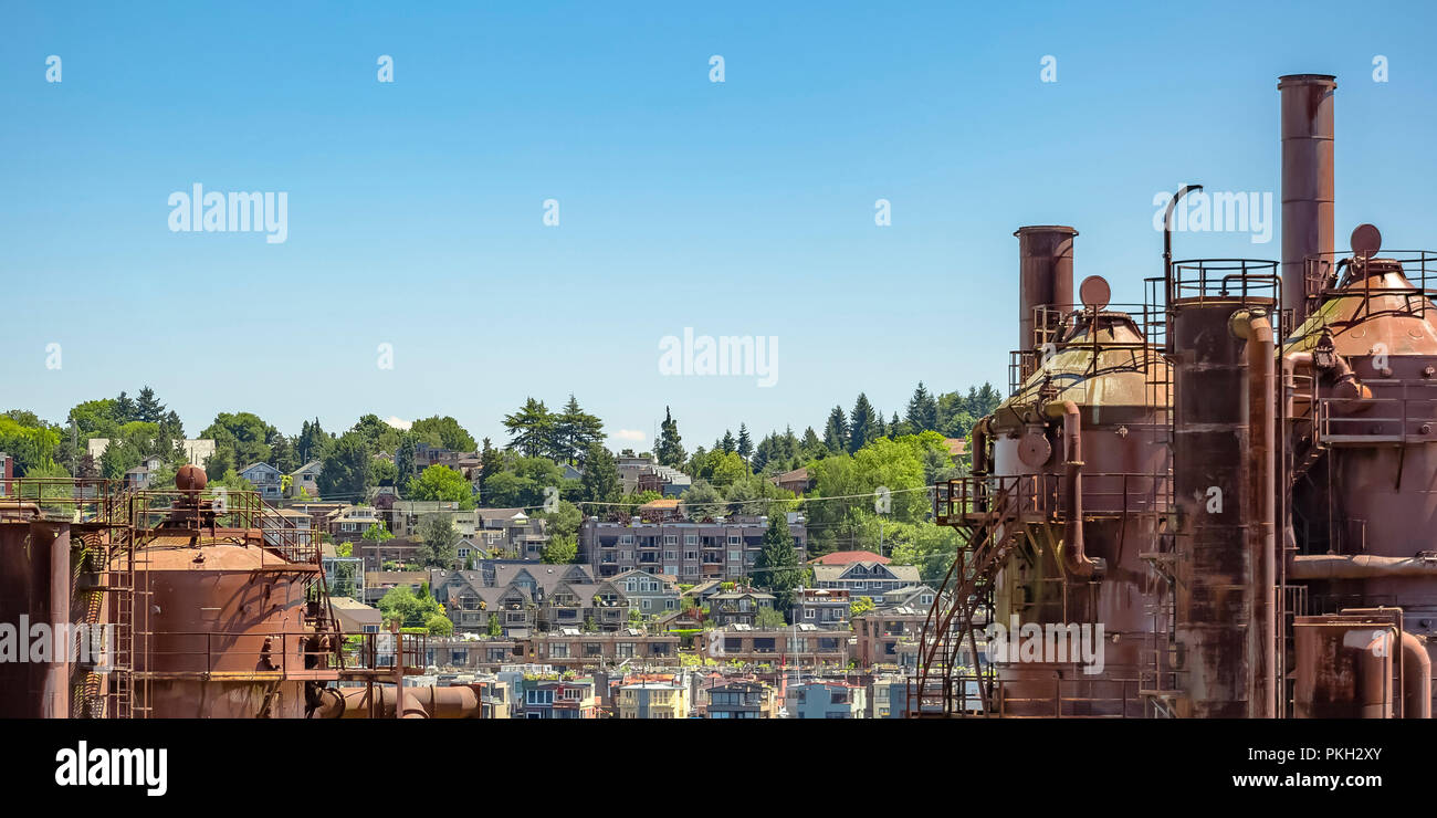Gas Works Park overlooking the Seattle Skyline Stock Photo - Alamy