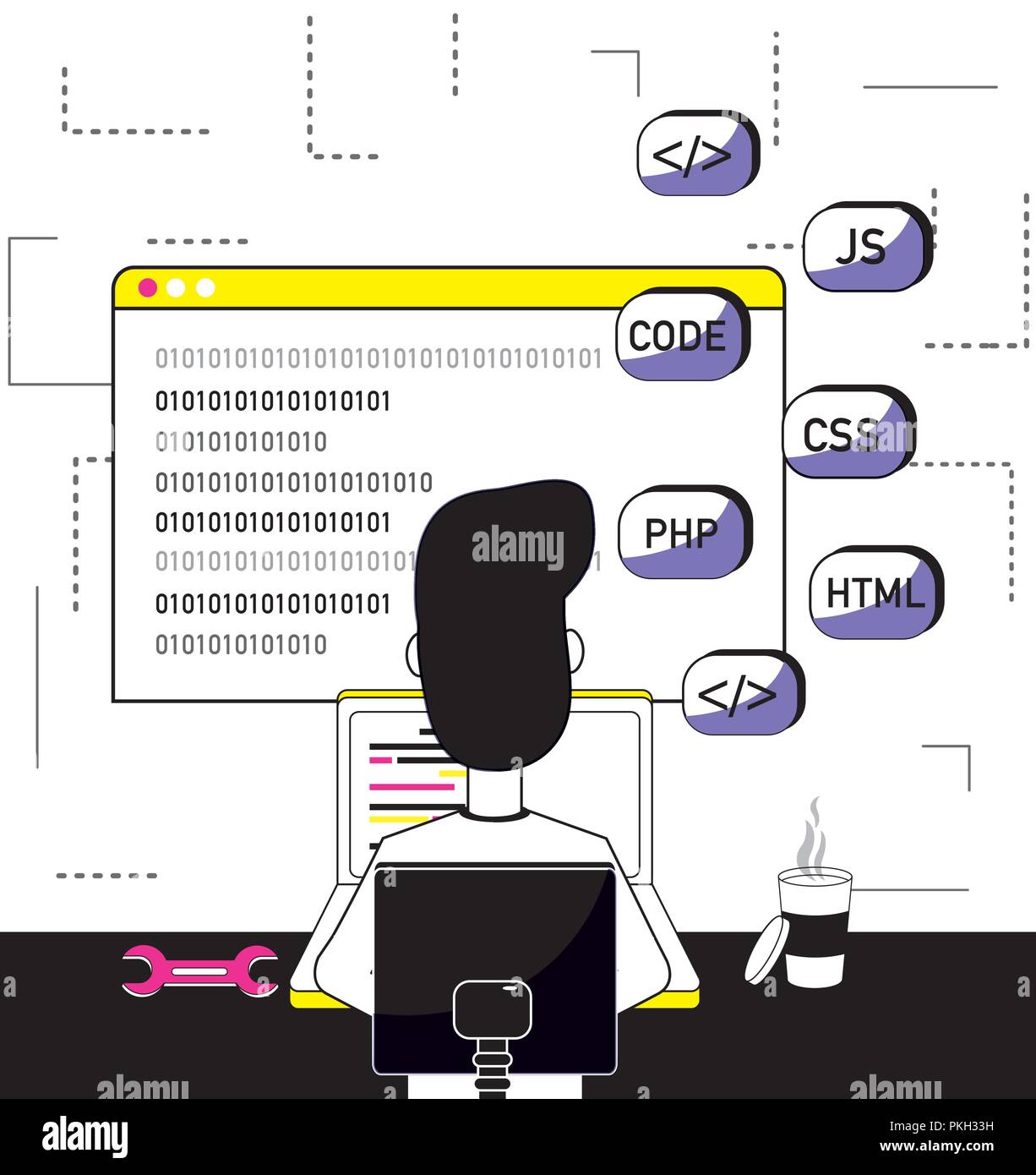 Programmer Cartoon Illustration Programmer Working Stock Photos ... Programmer Cartoon Illustration Programmer Working Stock Photos ...