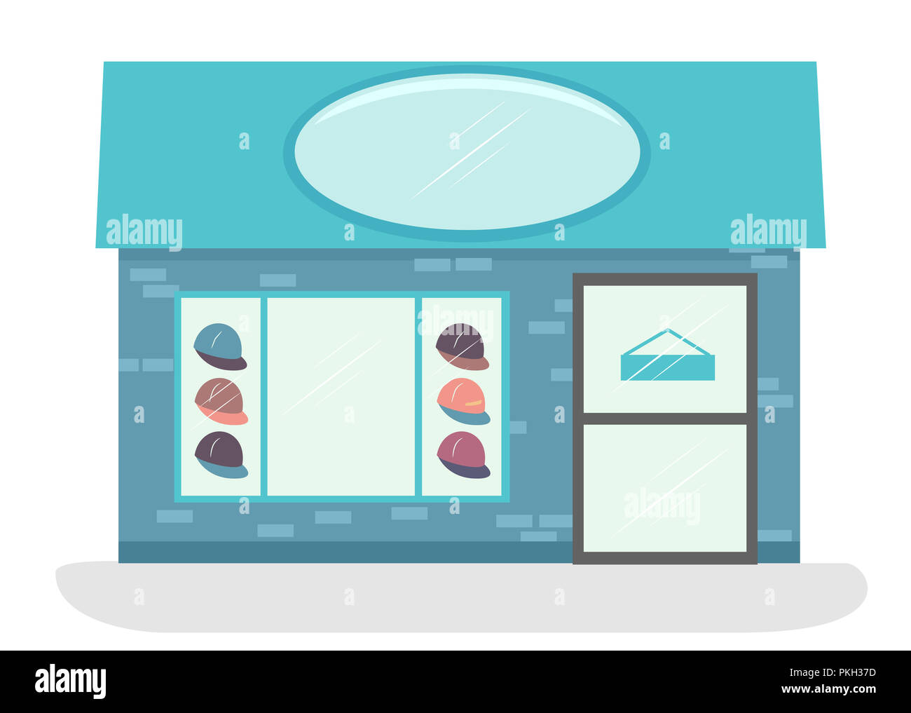 Illustration of a Store Selling Different Kinds of Caps and Headwear ...
