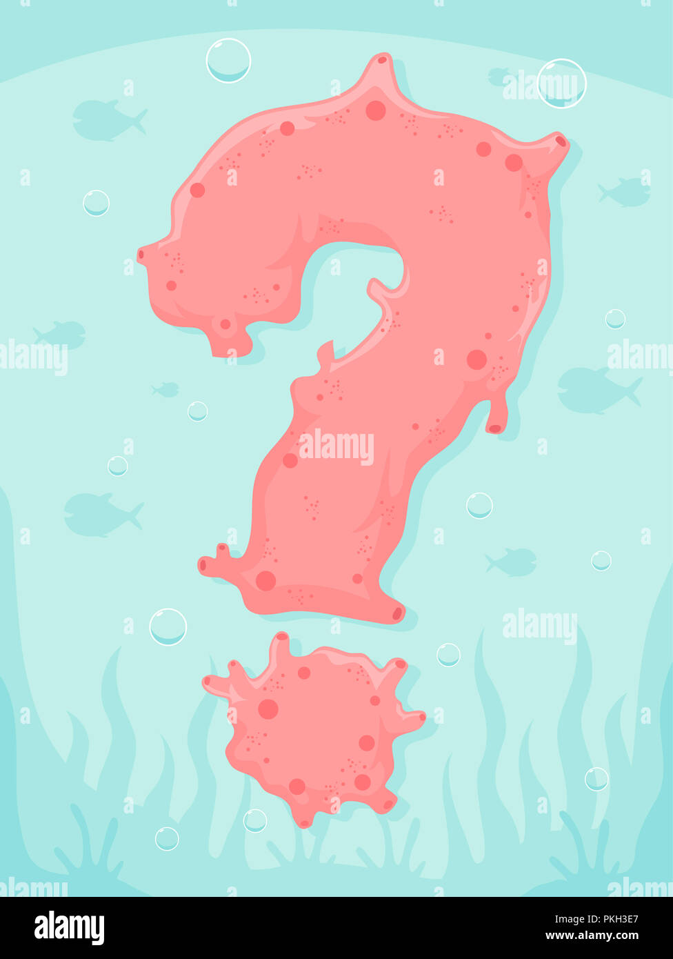 Illustration of Corals Forming a Question Mark Under the Sea Stock ...