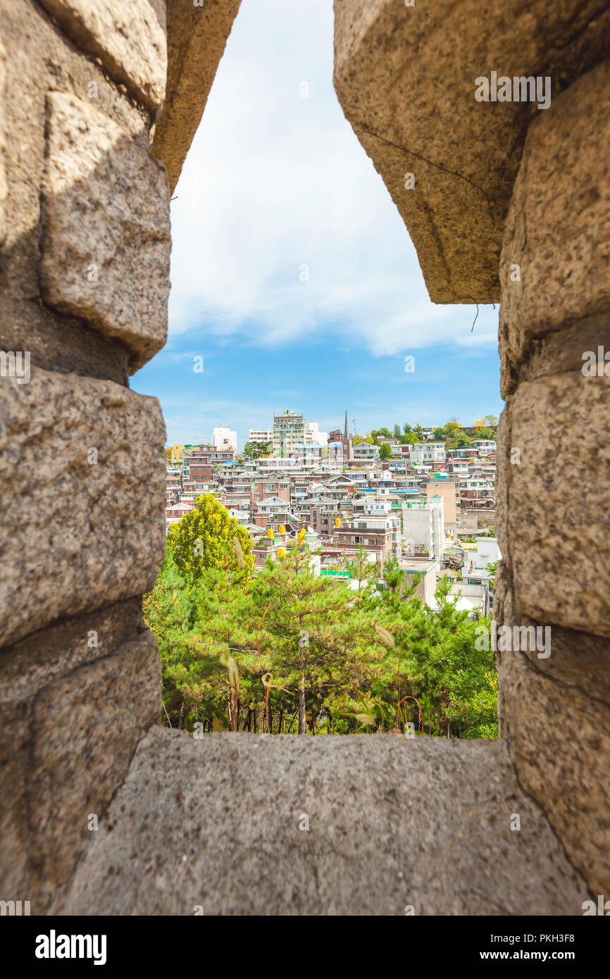 Seoul, South Korea - September 28 2015: Seoul panoramic landscape view ...