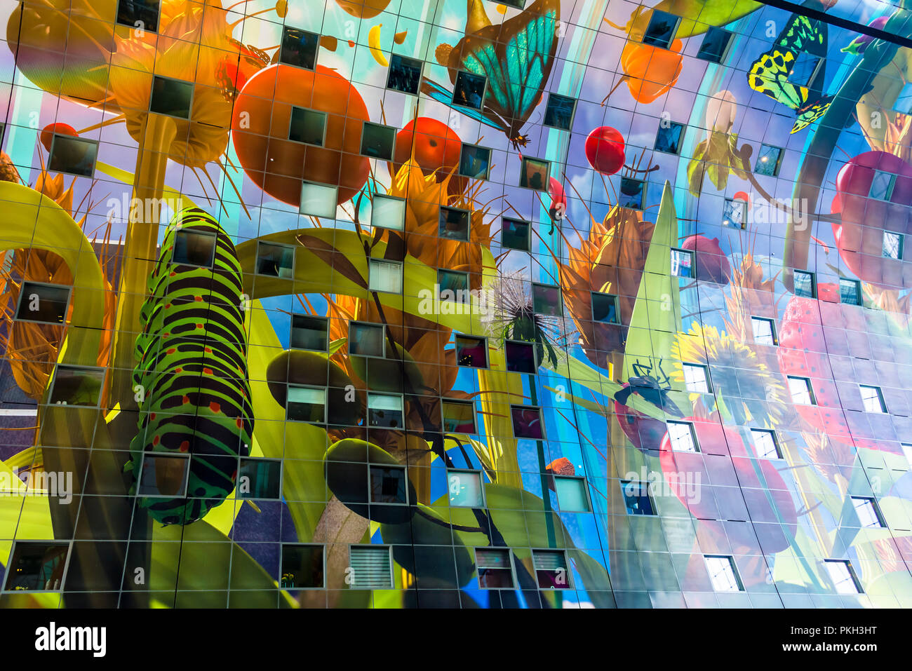 Rotterdam, Netherlands - April 14 2017: Nature floral themed ceiling ...