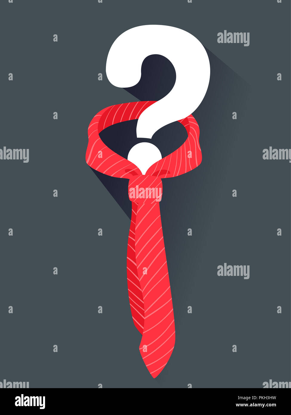 Illustration of a Question Mark Inside a Tied Neck Tie for Unemployment ...