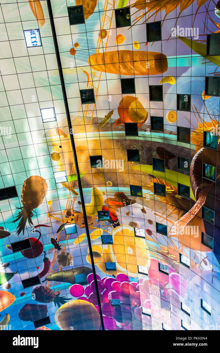 Rotterdam, Netherlands - April 14 2017: Nature floral themed ceiling ...