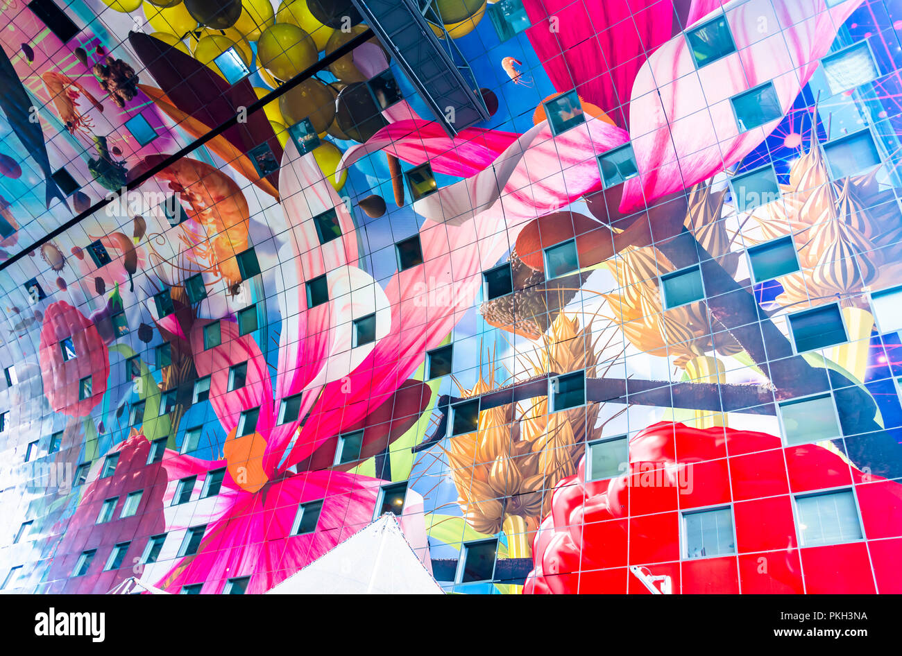 Rotterdam, Netherlands - April 14 2017: Nature floral themed ceiling ...