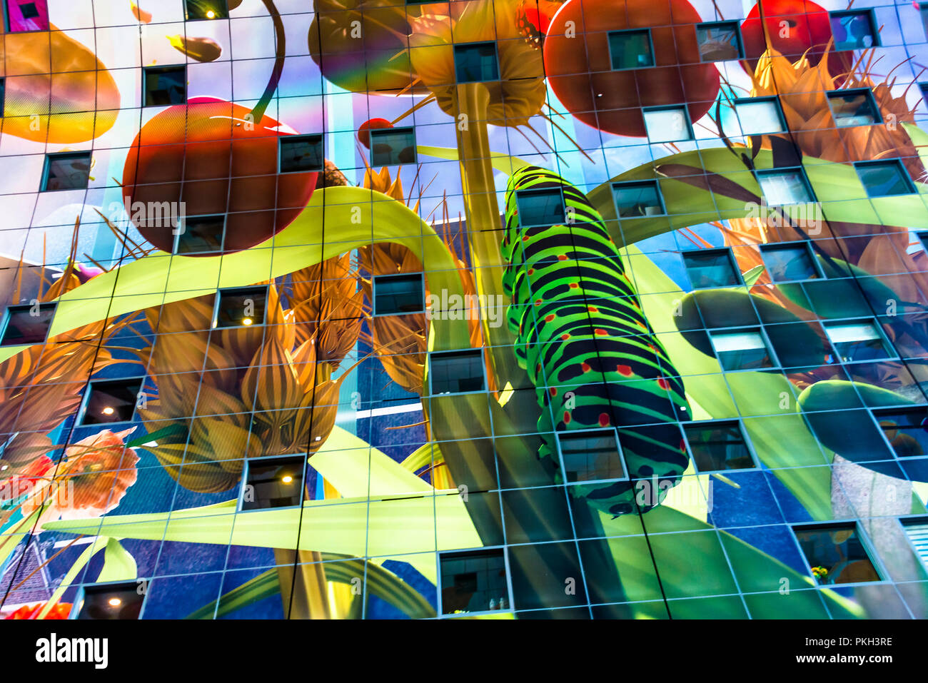Rotterdam, Netherlands - April 14 2017: Nature floral themed ceiling ...