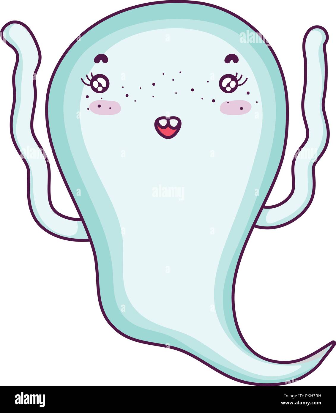 happy ghost character hallooween tradiction vector illustration Stock ...