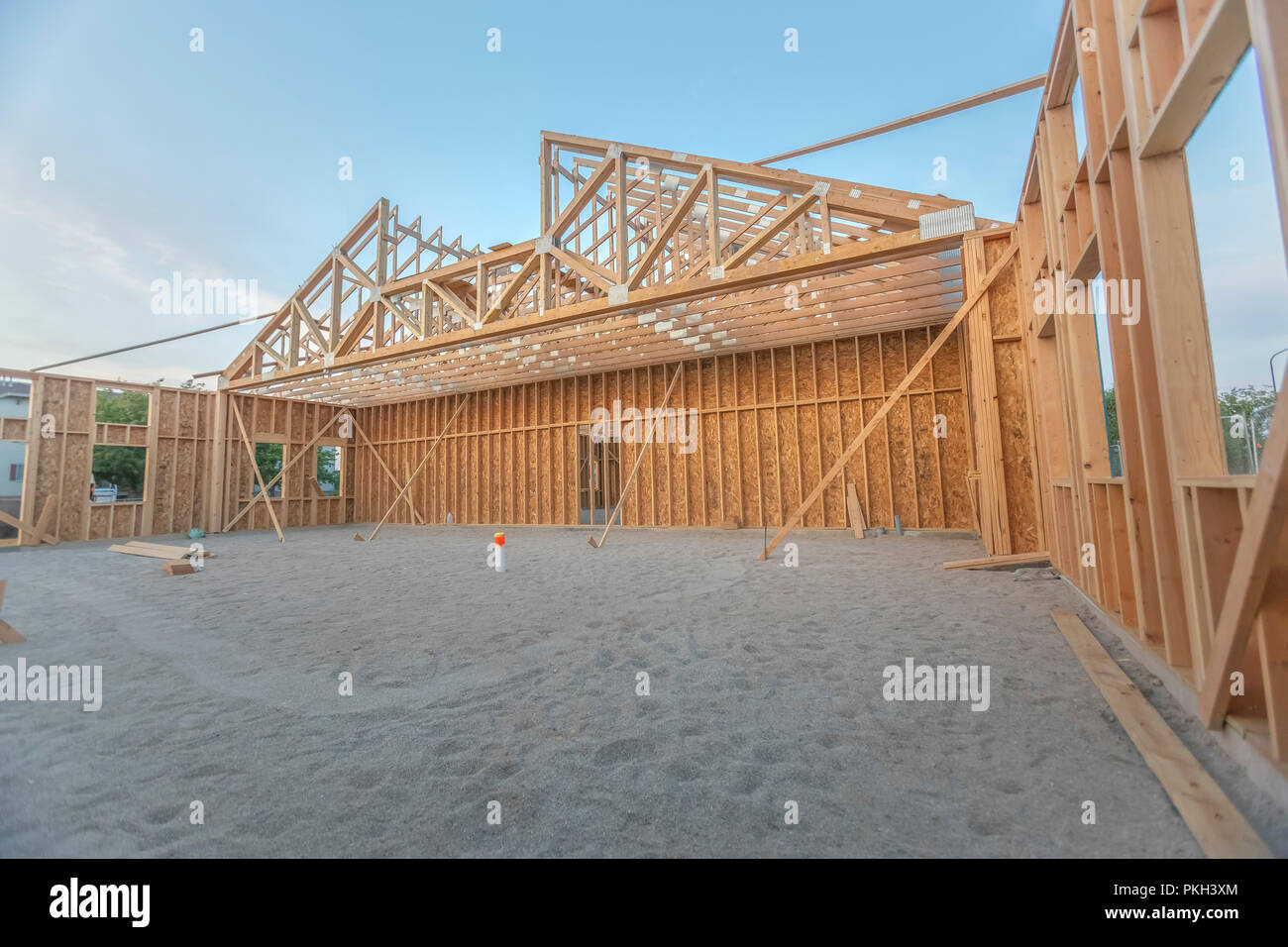 Large open area in construction zone building Stock Photo - Alamy