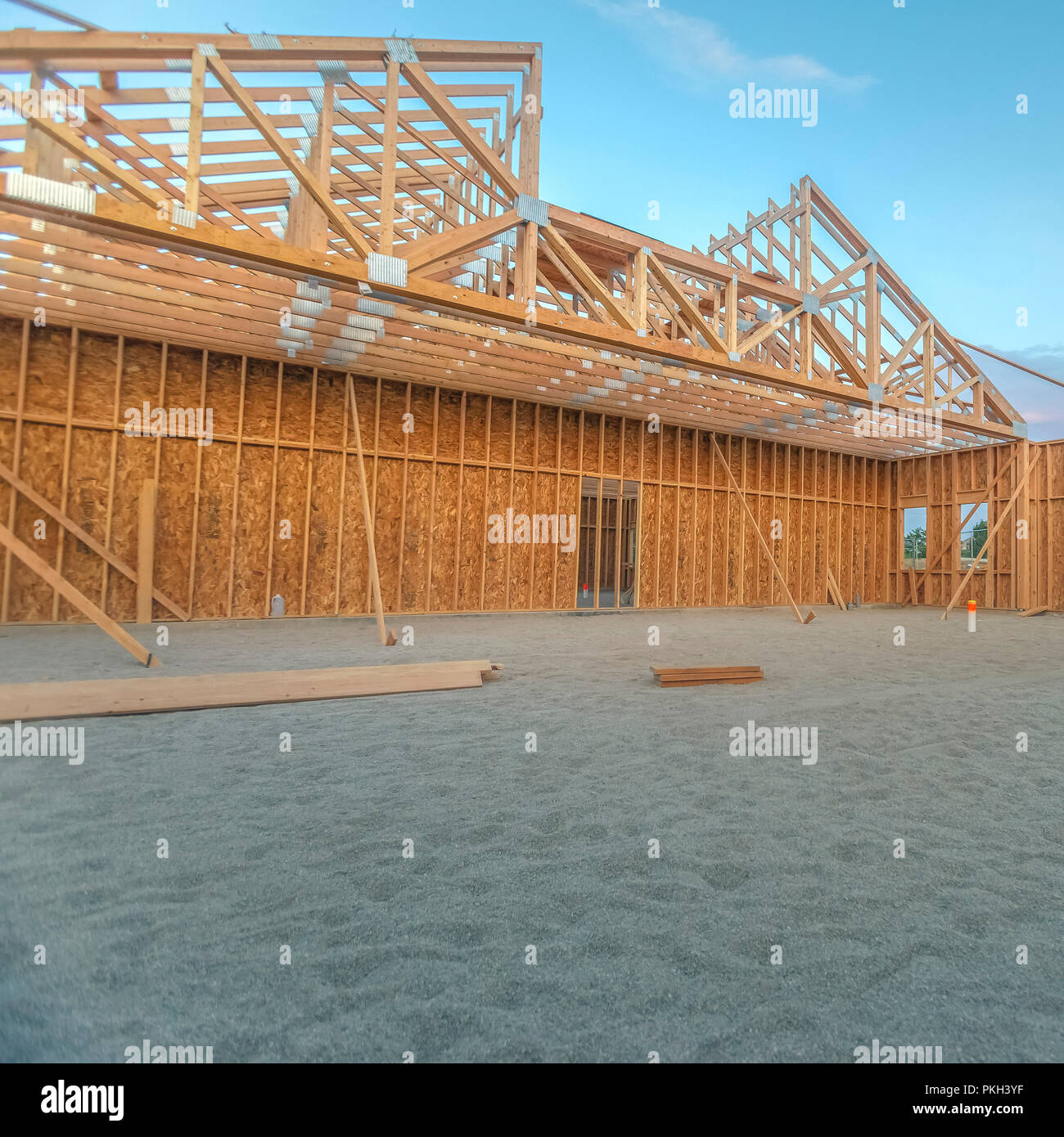 Large open area of a construction building square Stock Photo - Alamy
