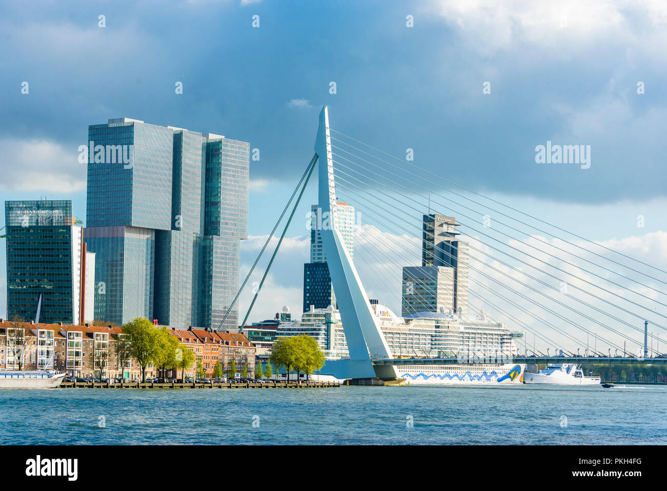 Rotterdam, Netherlands - April 14 2017: Urban cityscape buildings of ...
