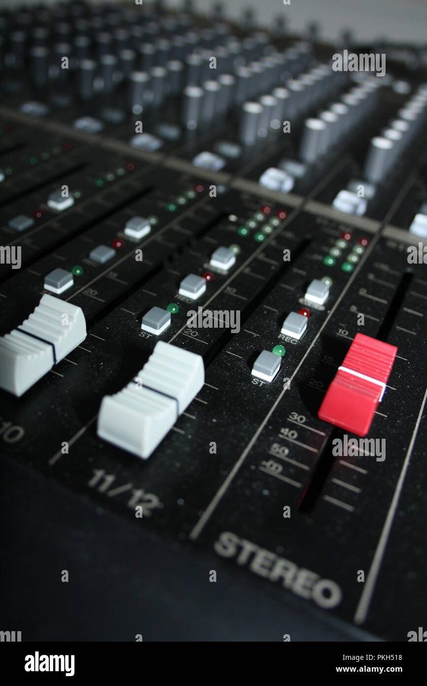 Mixing Desk close up Stock Photo - Alamy