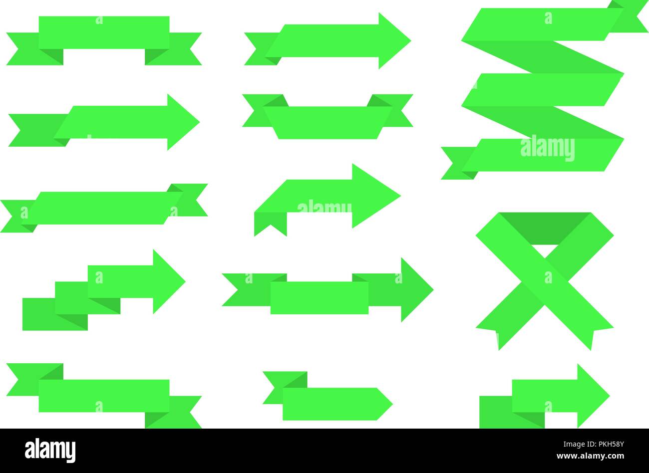 Green paper scrolls. Set of ribbon banners Stock Vector Image & Art - Alamy