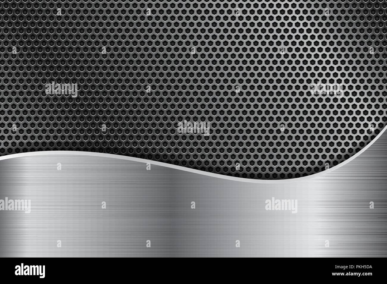 Metal perforated background with stainless steel wave Stock Vector ...