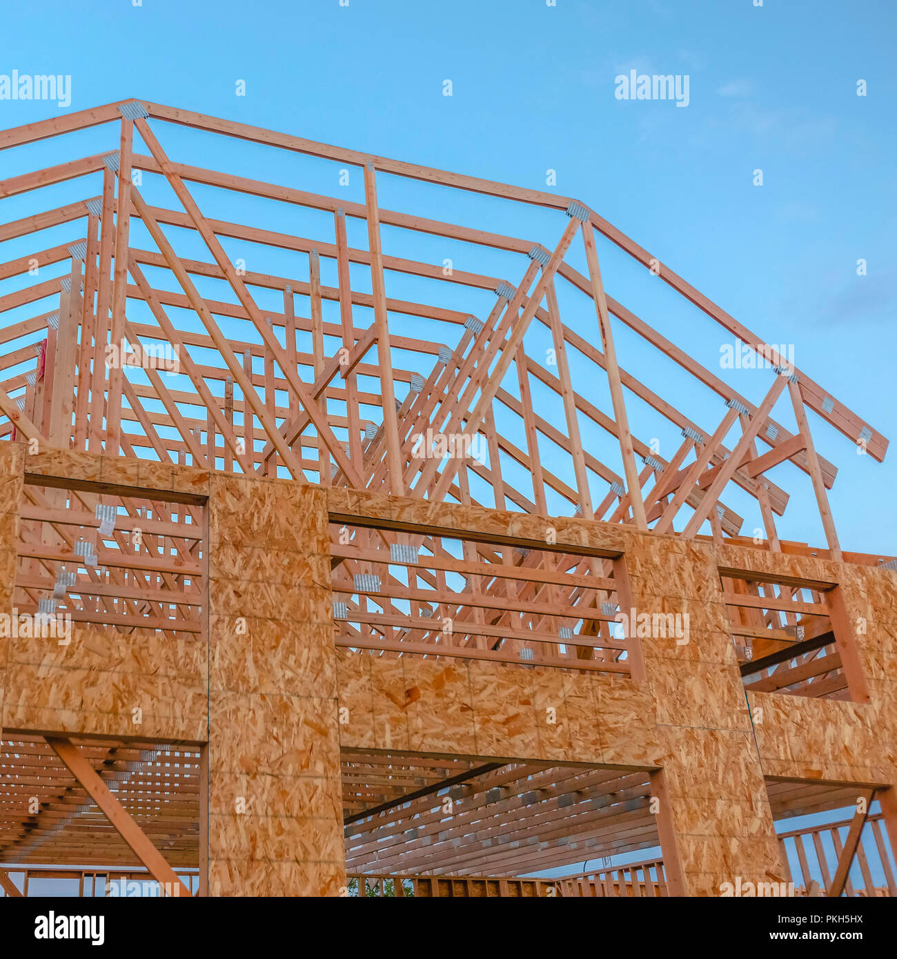 Looking upward at building under construction Stock Photo - Alamy