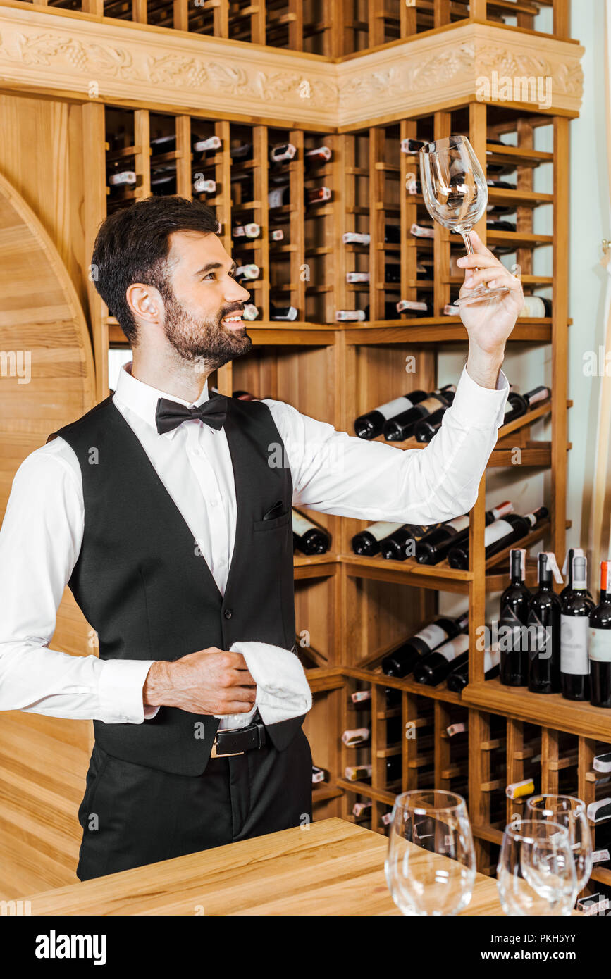 Male sommelier checking wine hi-res stock photography and images - Alamy