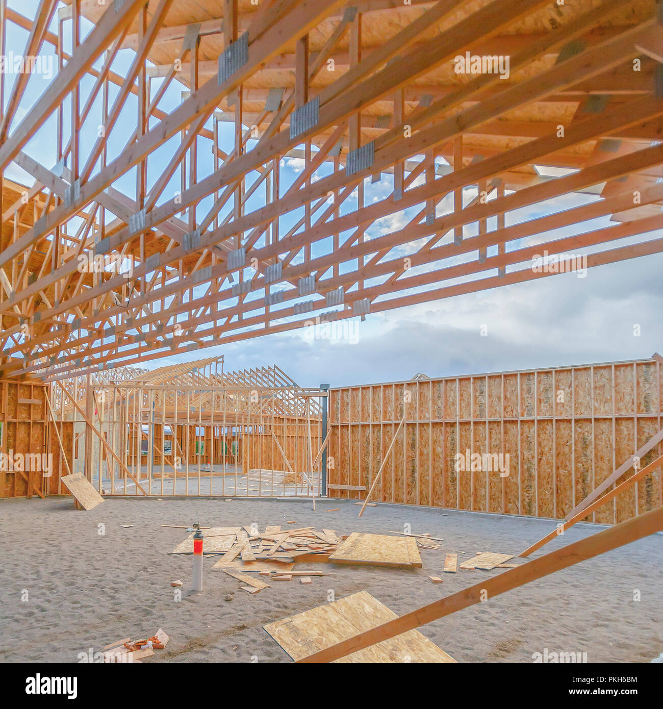 New construct project interior of building square Stock Photo - Alamy