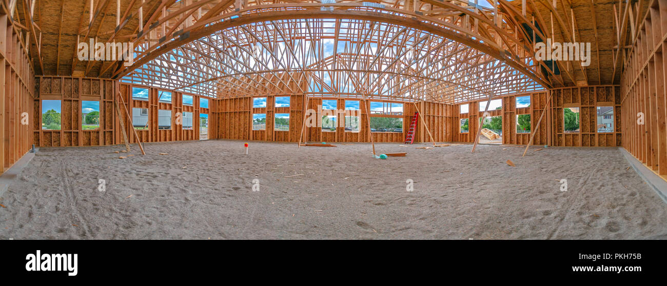 Panorama of construction zone interior Stock Photo - Alamy